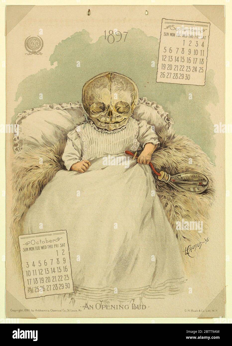 The Antikamnia Calendar September and October 1897 An Opening Bud ...