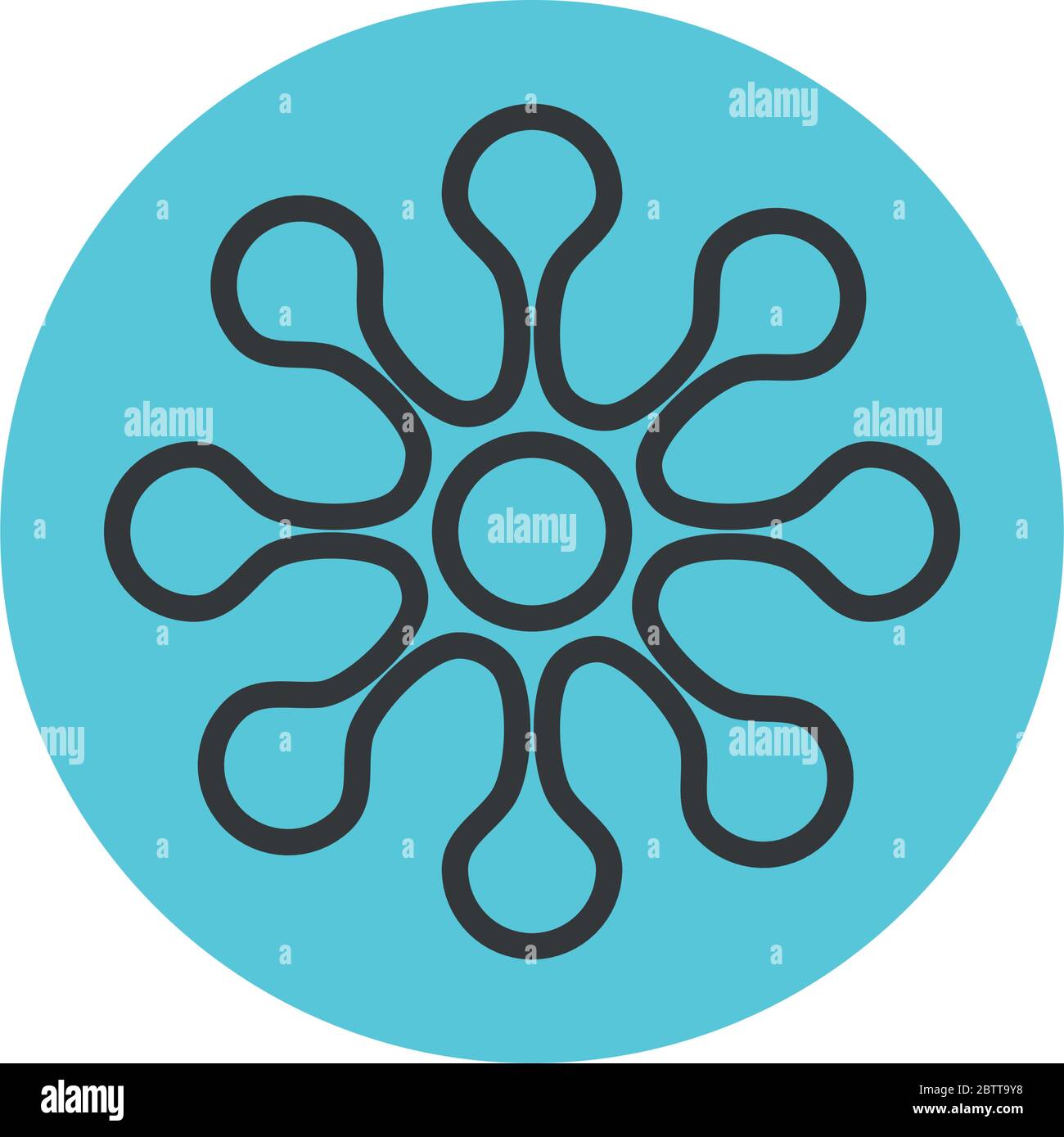 microbe icon over white background, block line style, vector ...