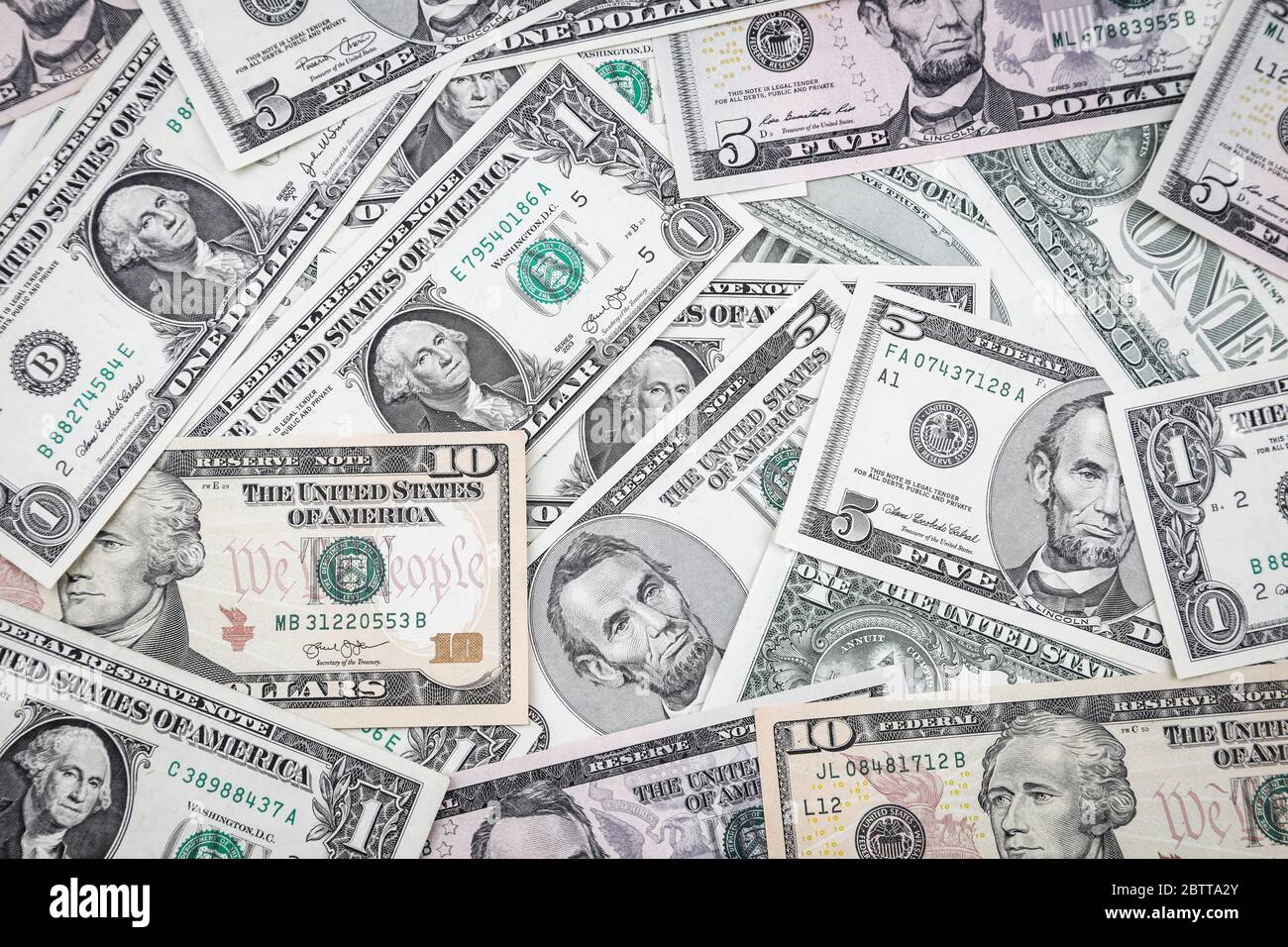 Close-up of assorted American banknotes Stock Photo - Alamy