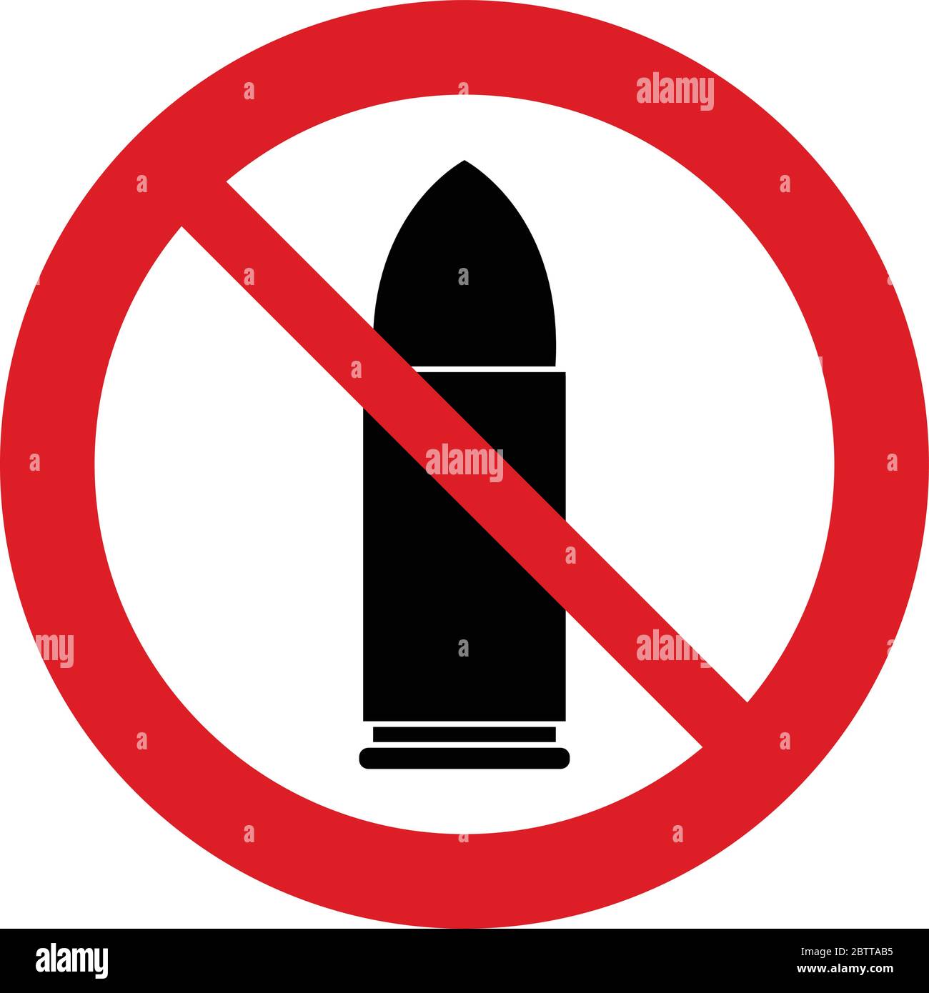 No Bullet vector. Not allow Bullet sign. The red circle prohibiting ...