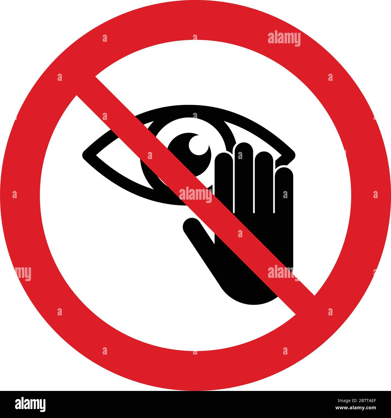 do not touch eye icon. forbidden sign hand touch eye . epidemic ...