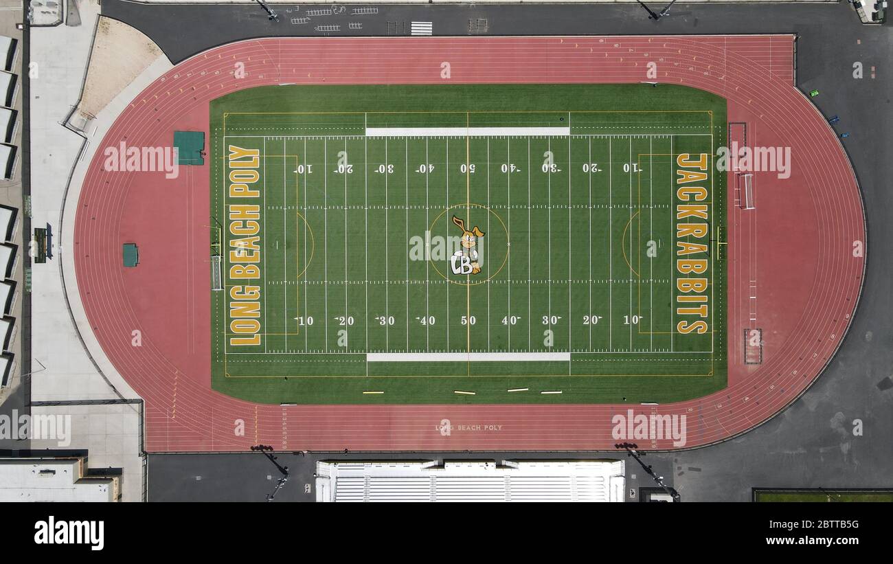 General overall view of the track and football and soccer field at Long ...