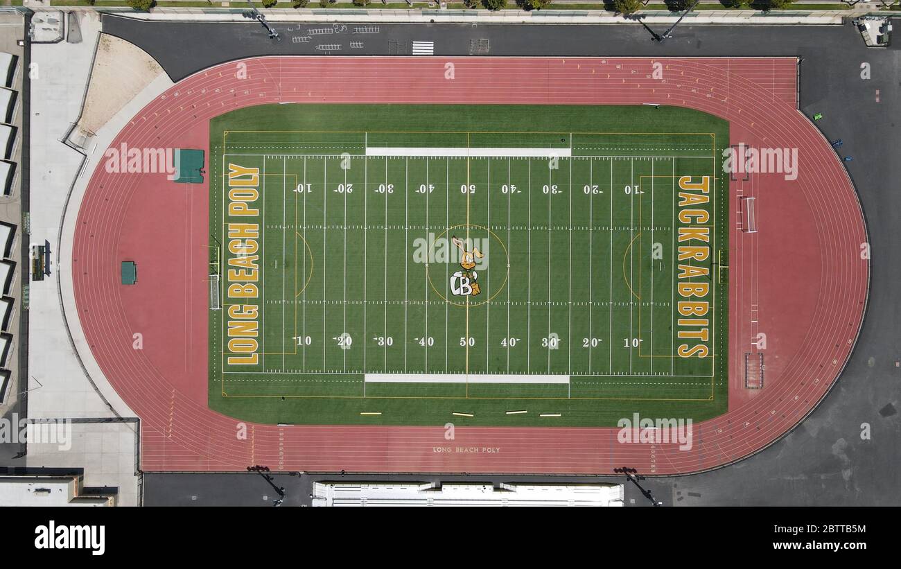 General overall view of the track and football and soccer field at Long ...