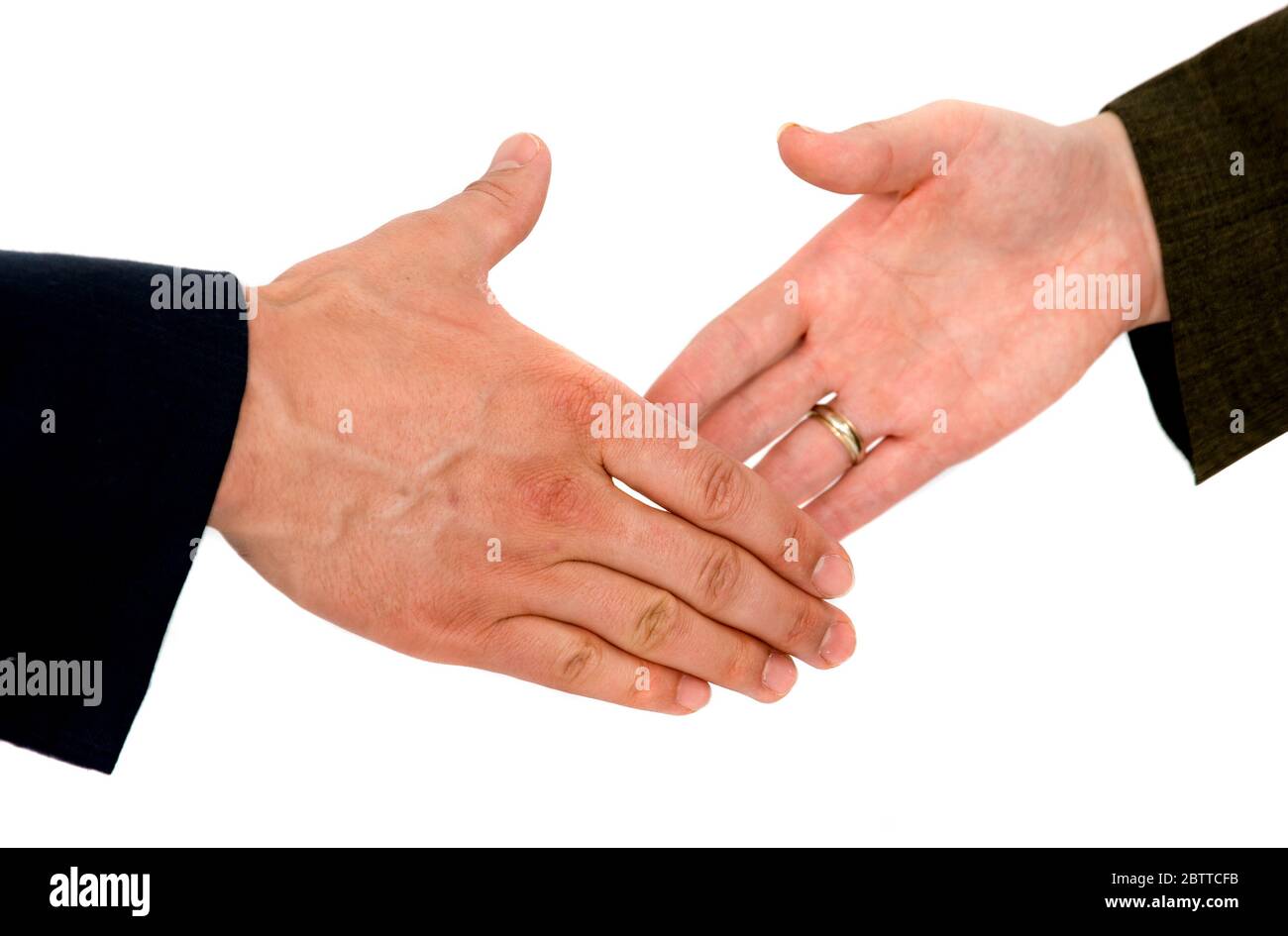 Handschlag zwischen Mann und Frau, Detailaufnahme, MR: YES Stock Photo ...