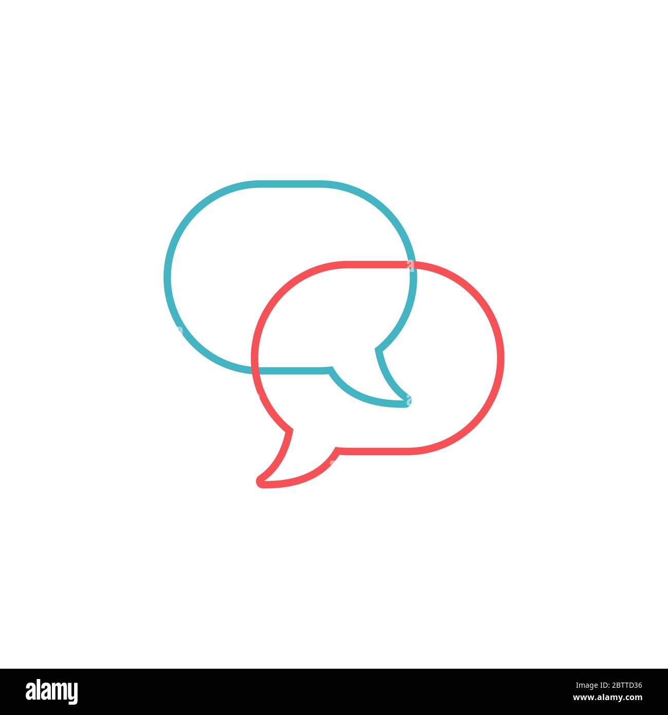 Linear Speech chat bubbles, communication icon, dialog shape, talk or ...