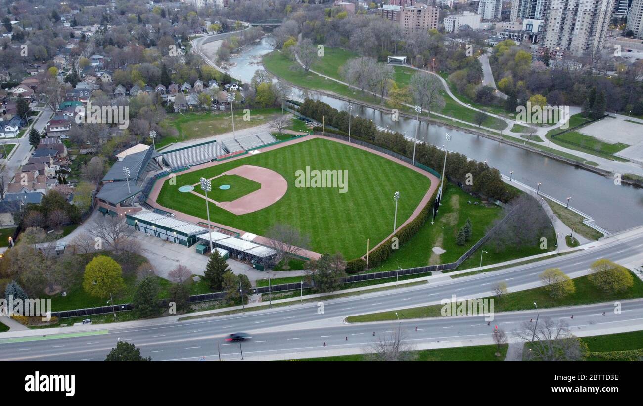 Labatt Park Baseball Stadium Aerial - London Ontario Canada Stock Photo ...