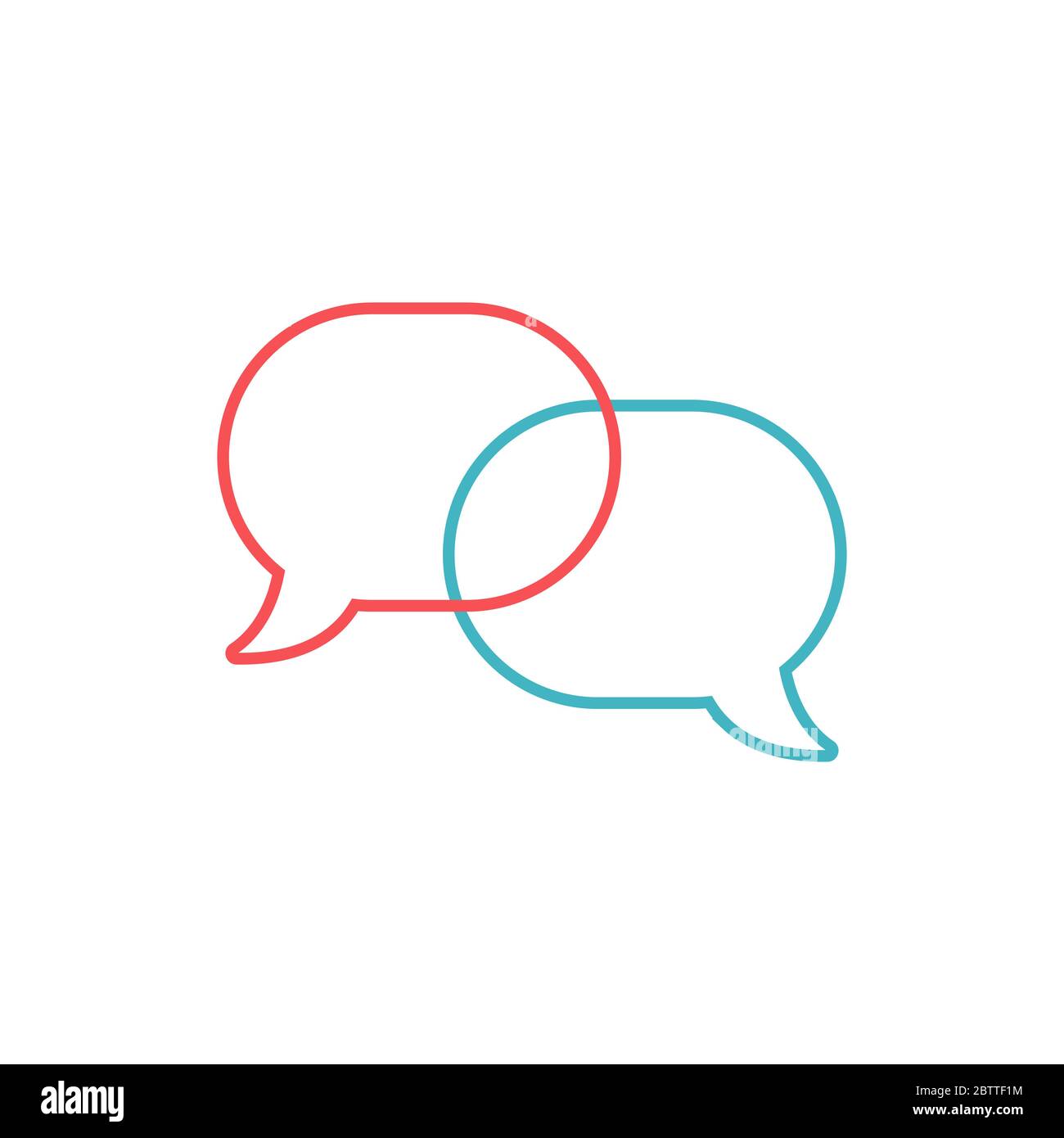 Linear Speech chat bubbles, communication icon, dialog shape, talk or ...