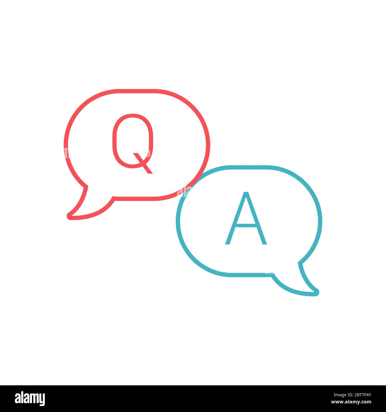 Question and answer line and glyph icon, e learning and education ...
