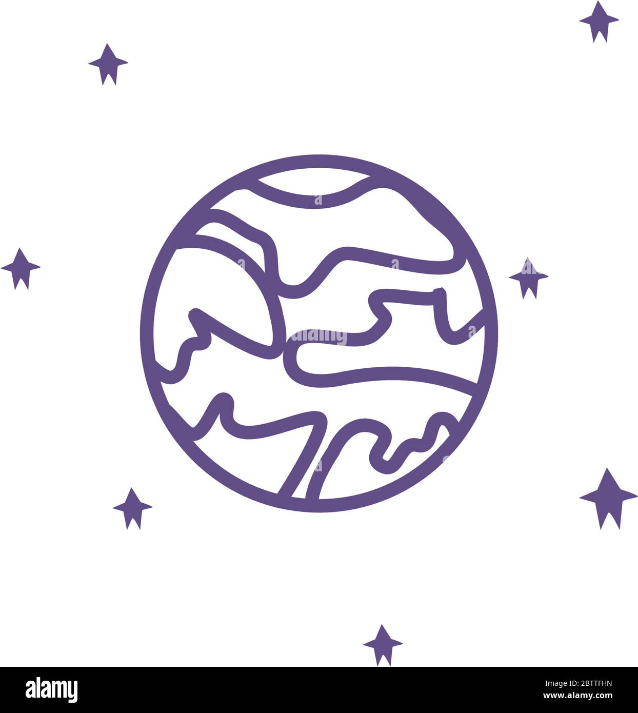 space planet line isolated icon vector illustration design Stock Vector ...