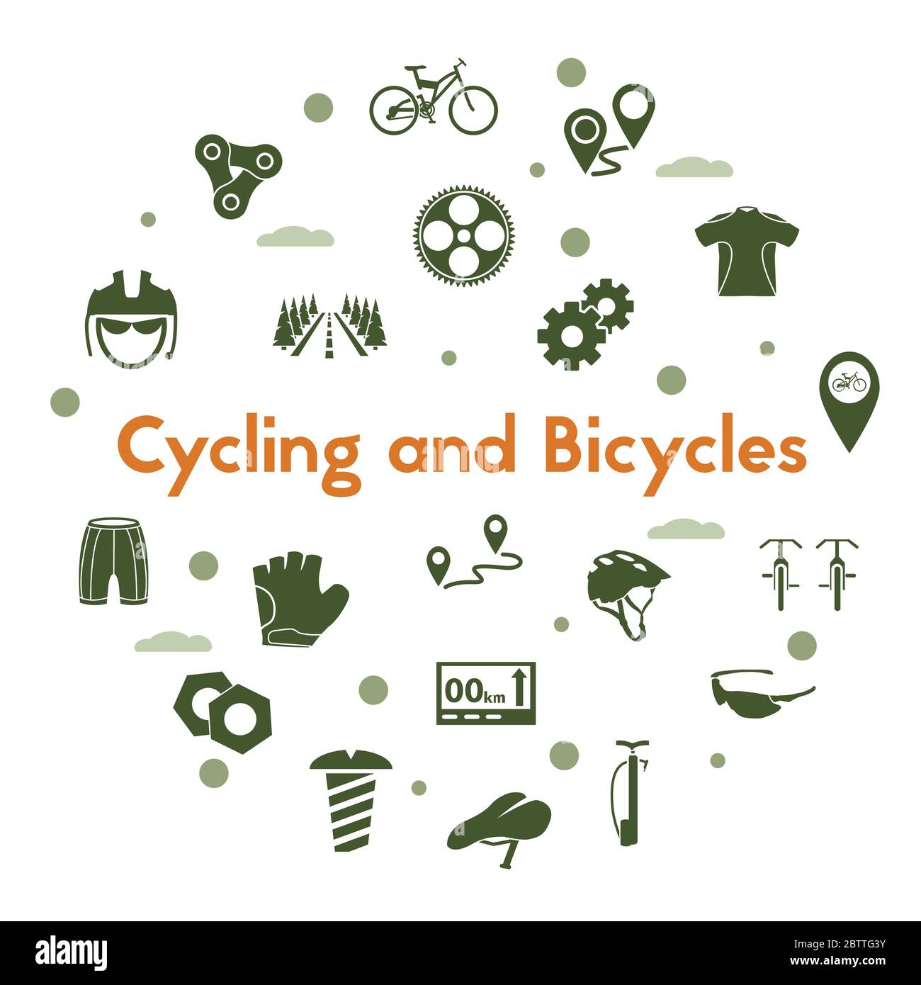 Bicycles and cycling icons Stock Vector Image & Art - Alamy