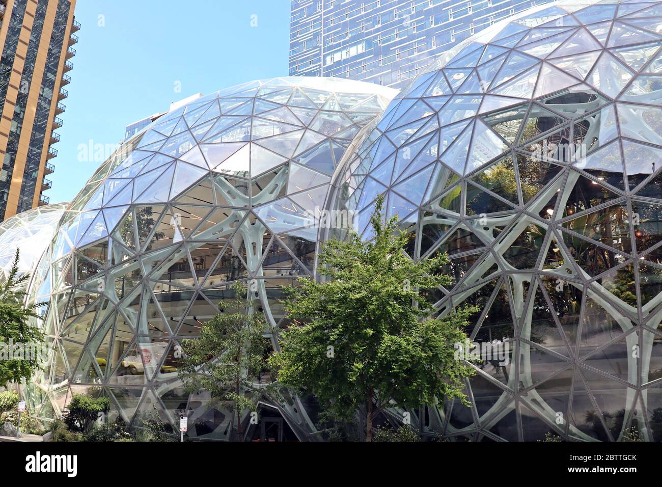 The Amazon Spheres pictured at Amazon's corporate headquarters in ...