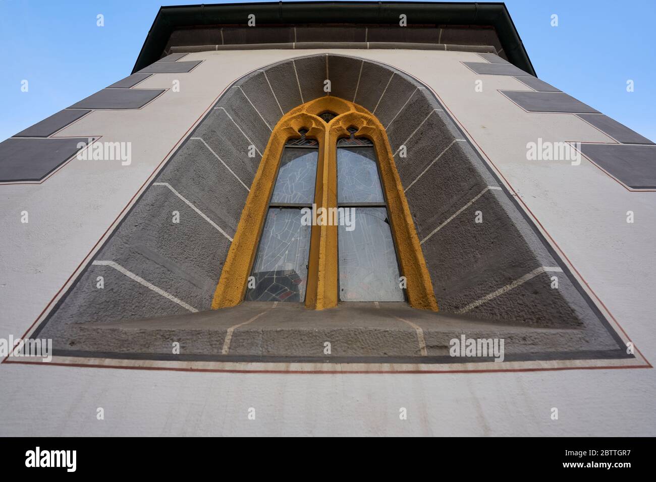 Dirty window of a chapel in Plochingen Stock Photo - Alamy