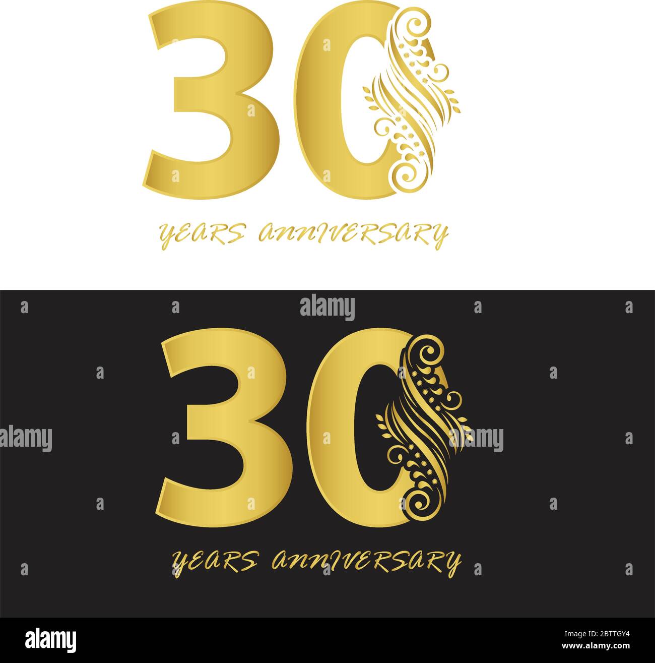 30 years anniversary vector, style for celebration, logo template Stock ...