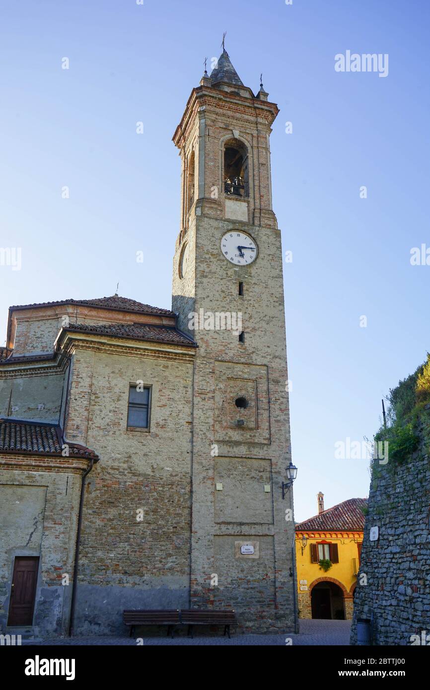 Church in Sinio, Piedmont - Italy Stock Photo - Alamy