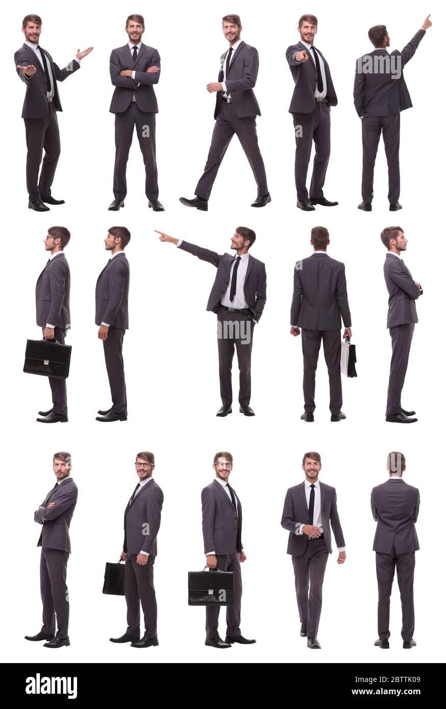 collage of photos of a successful businessman. isolated on white Stock ...