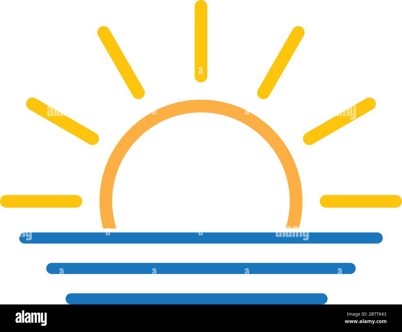 sunset icon, sunrise icon. weather symbol black vector Stock Vector ...