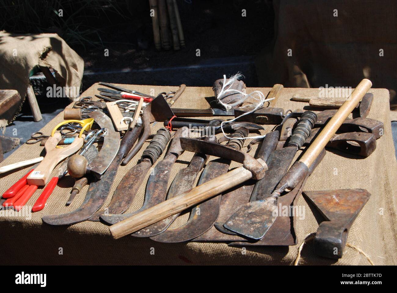 old working tools with blades to be sharpened Stock Photo - Alamy