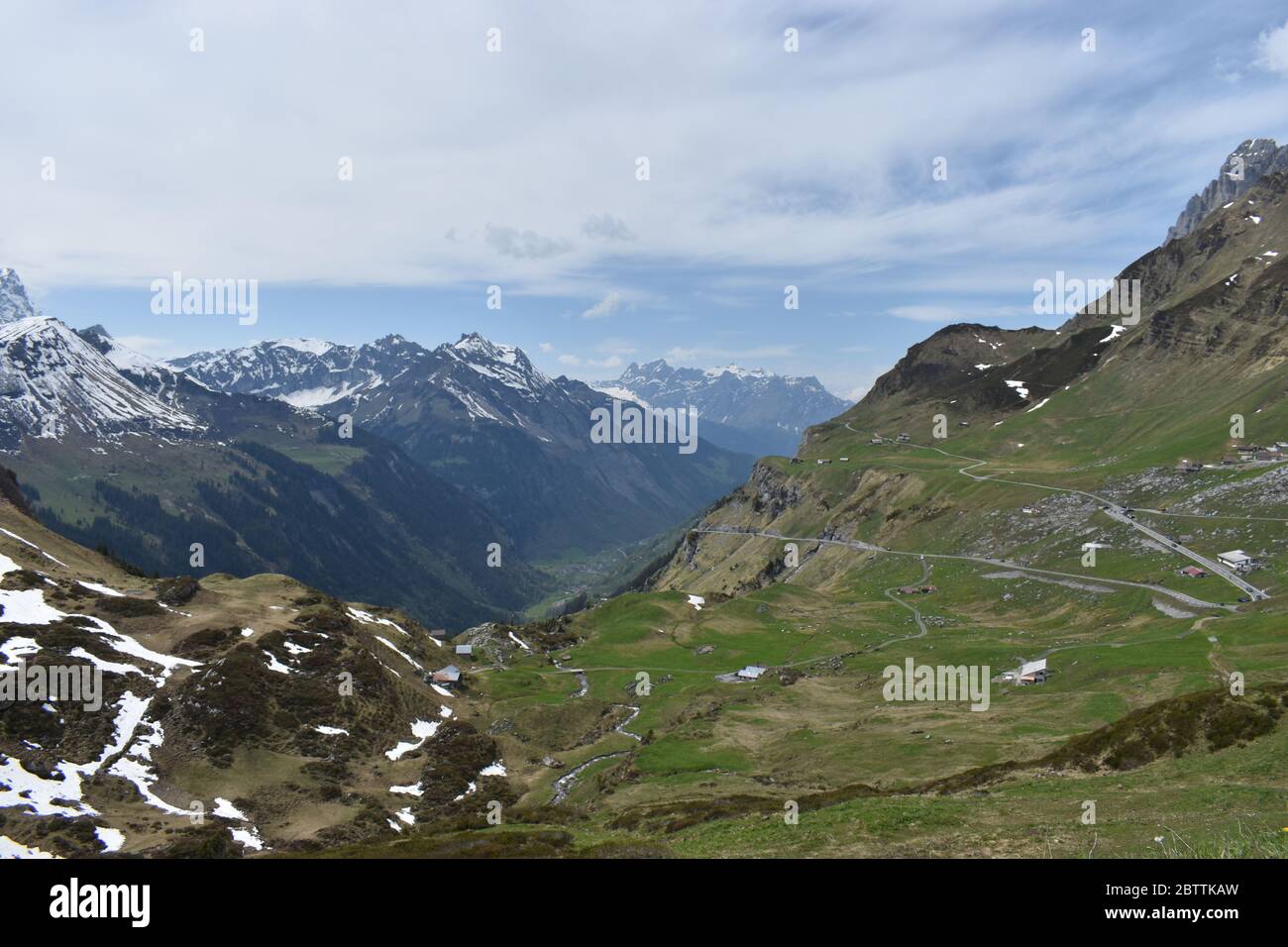 Stunning mountain panorama view at Klausenpass in Switzerland Stock ...