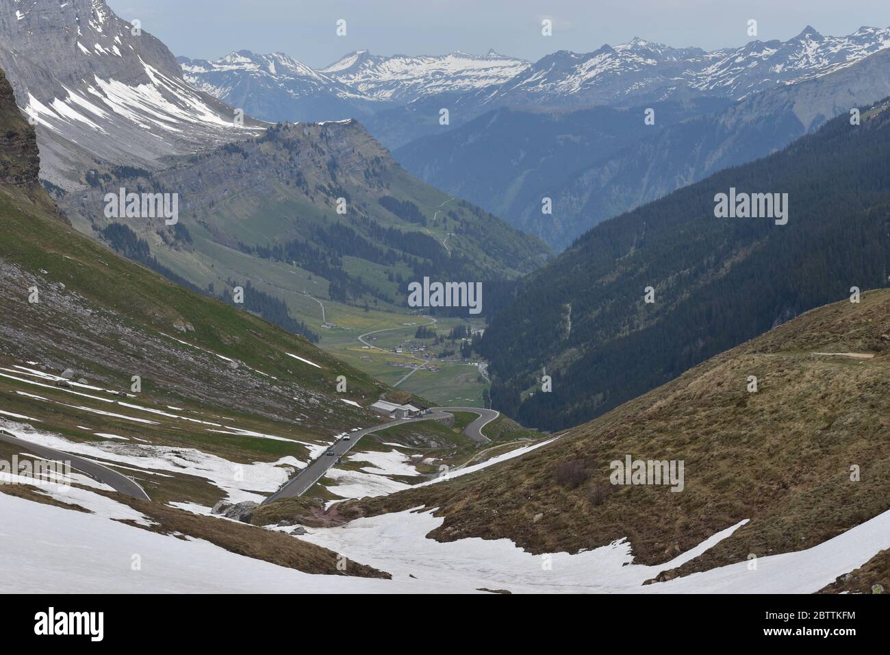 Stunning mountain panorama view at Klausenpass in Switzerland Stock ...