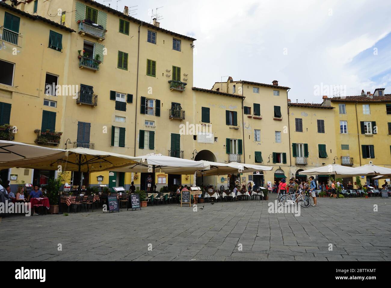 The Amphitheater Square in Lucca, Tuscany - Italy Stock Photo - Alamy
