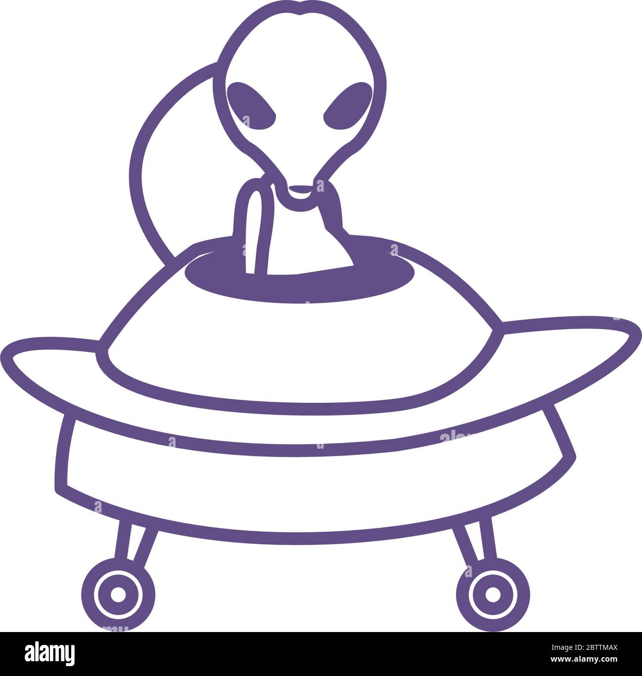 alien creature character in ufo vector illustration design Stock Vector ...