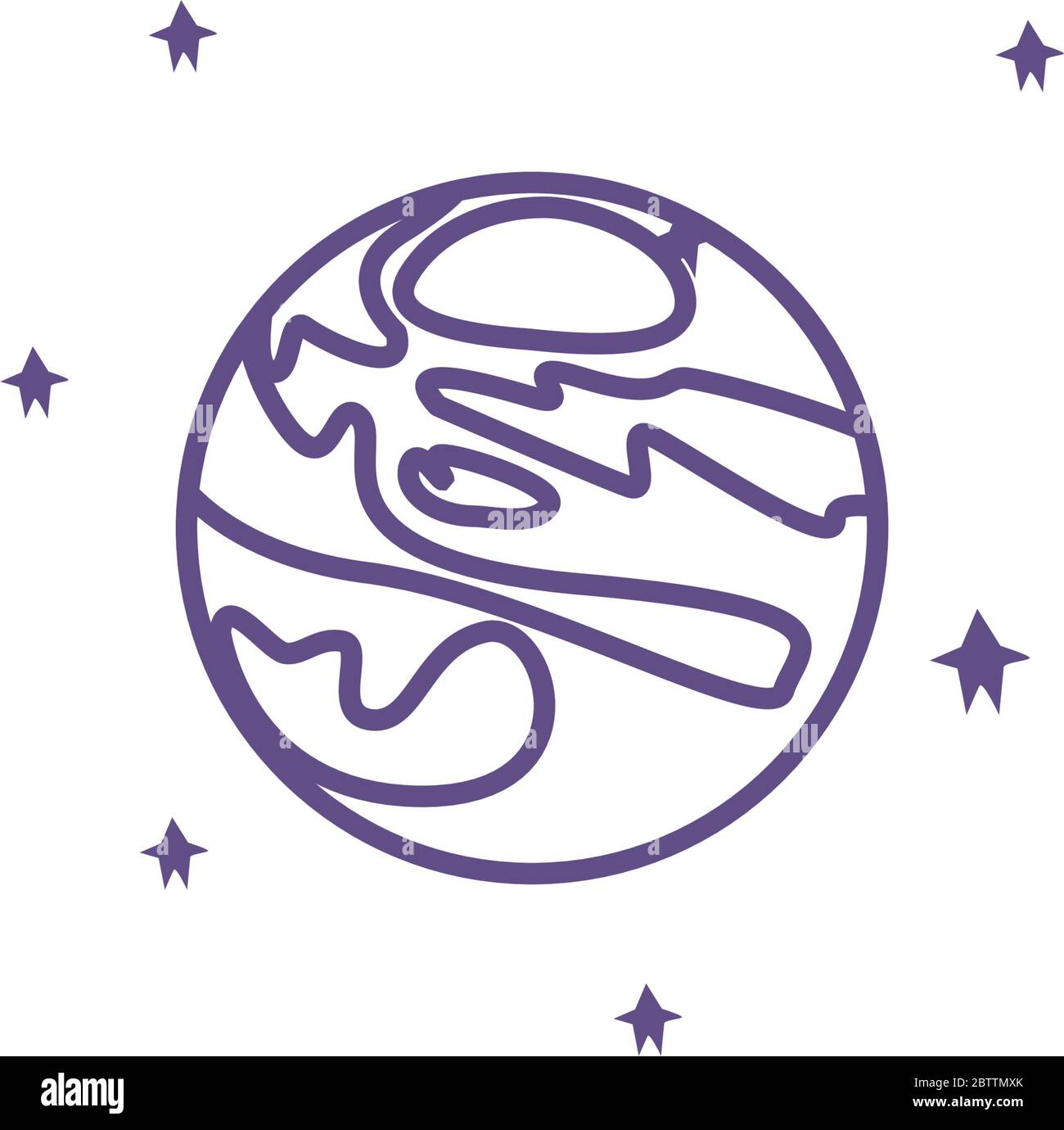 space planet line isolated icon vector illustration design Stock Vector ...