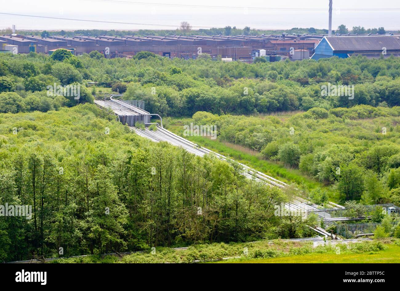 Decommissioned pipework leading to Swansea Bay, at the site of the ...