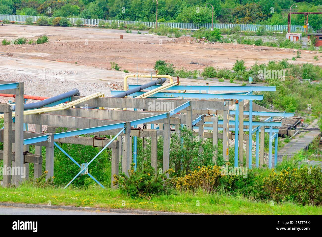 Disused machinery at the site of the former BP Llandarcy Oil Refinery ...