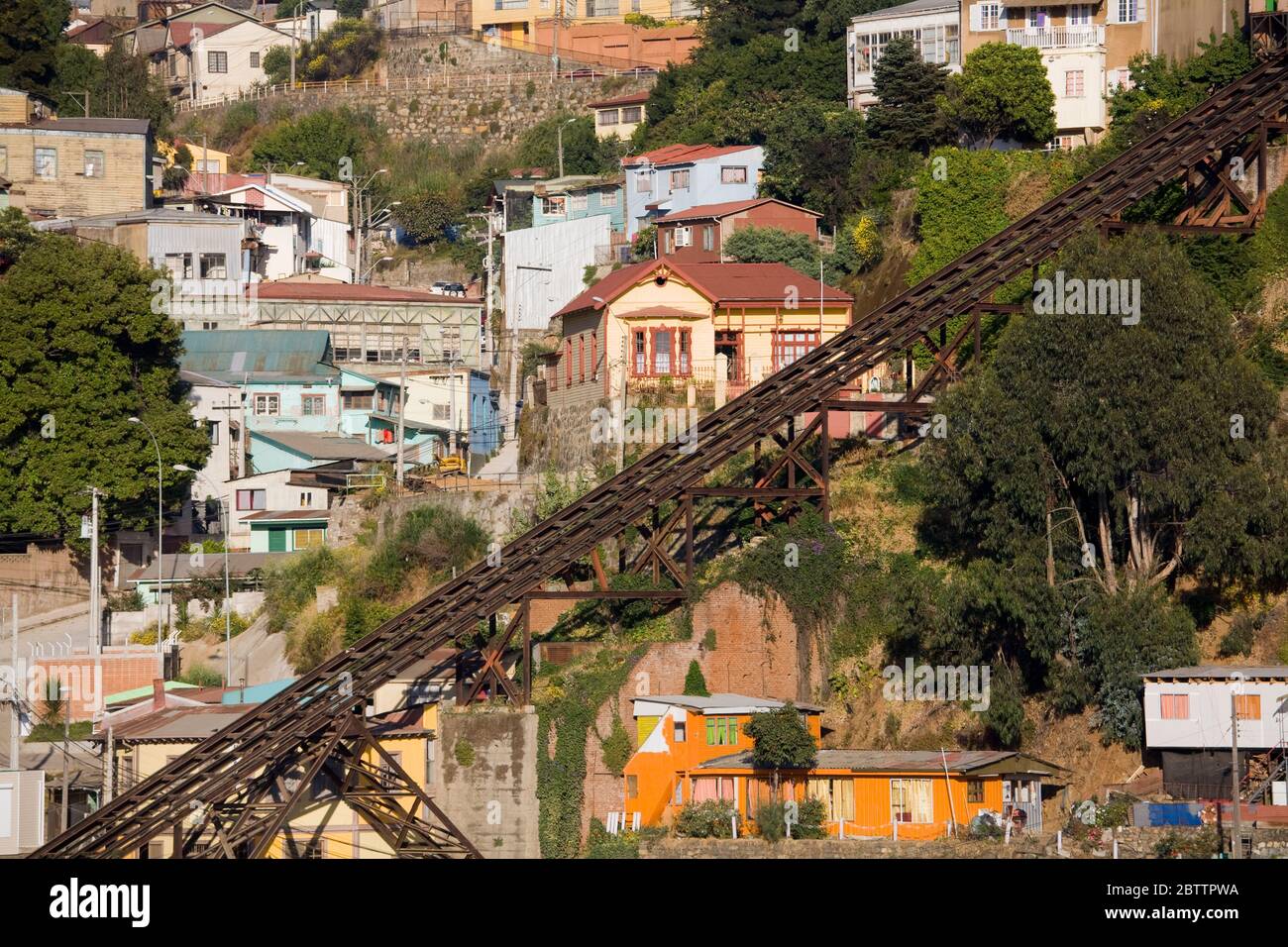 Funicular on Artilleria Hill in Valparaiso, Chile, South America Stock ...