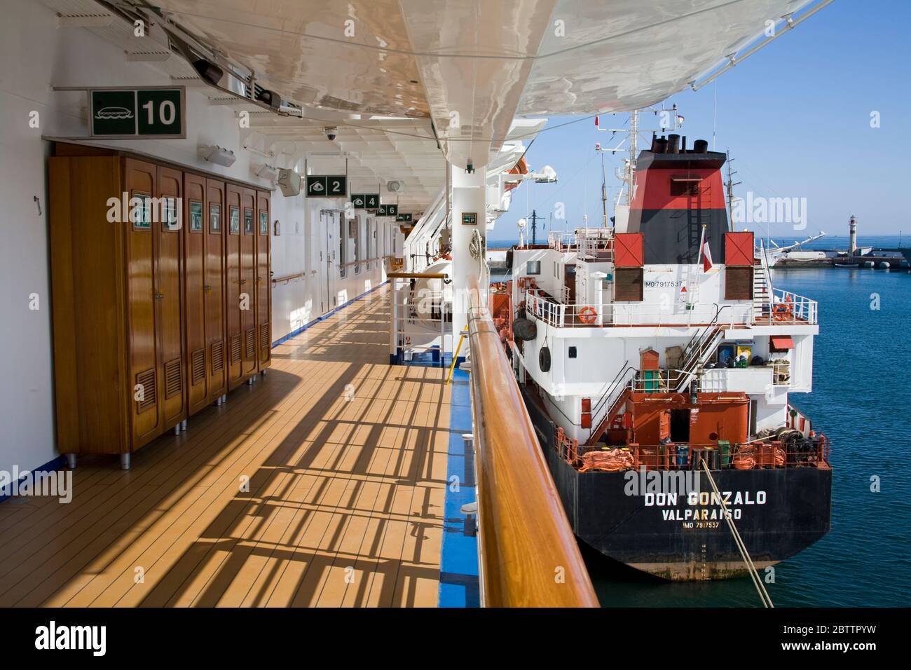 Refueling cruise ship in Valparaiso Port, Chile, South America Stock ...
