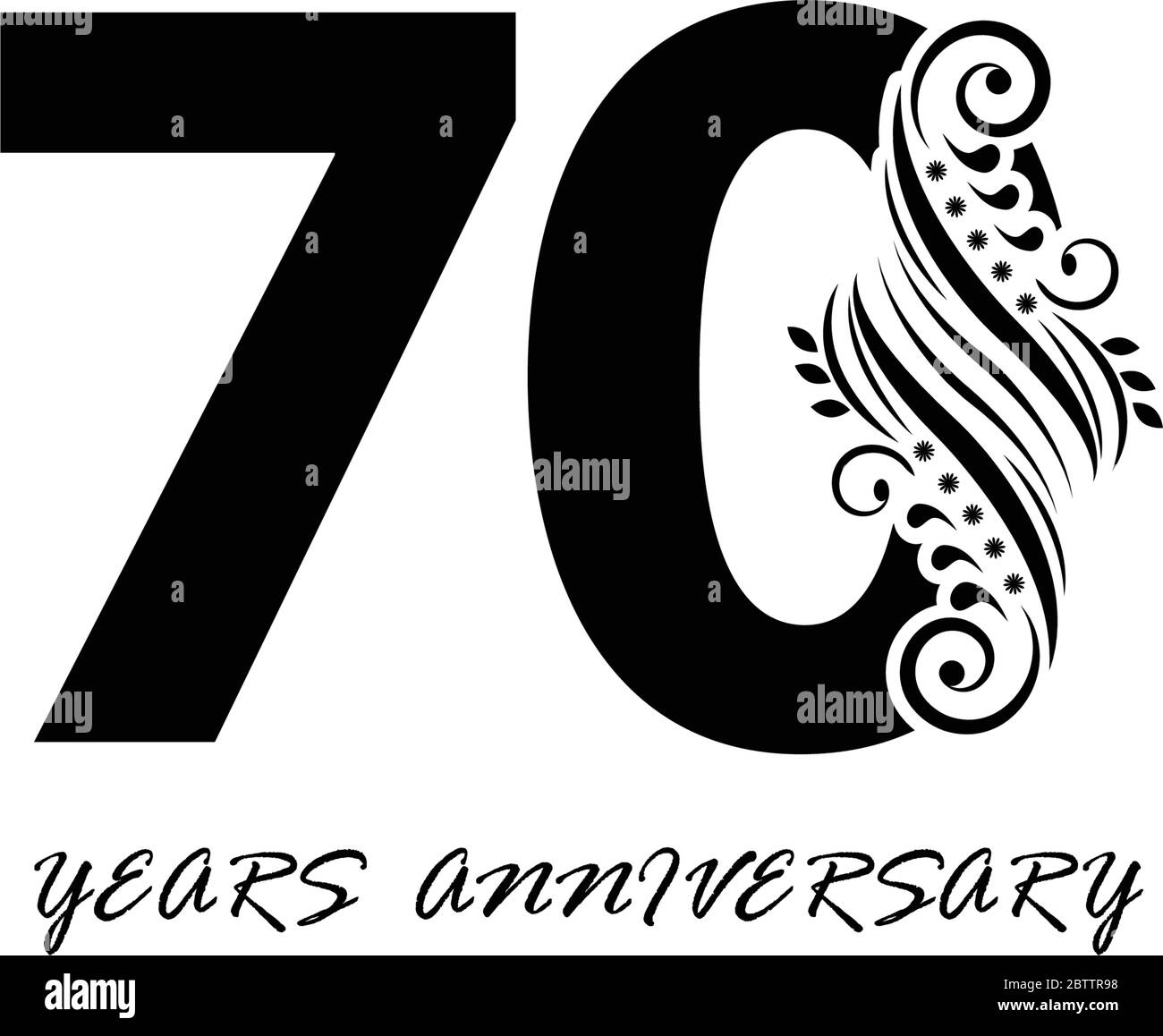 70 years anniversary vector, style for celebration, logo template Stock ...