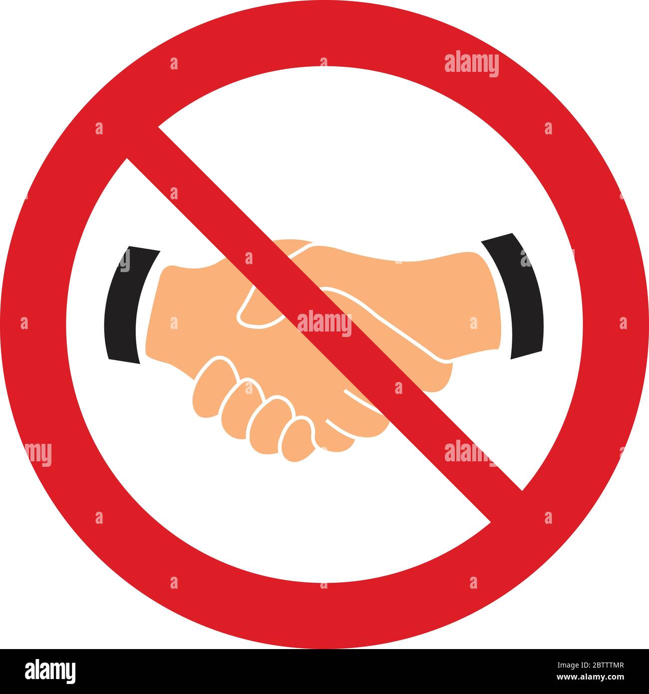 No handshake vector. Not allow handshake sign. The red circle ...