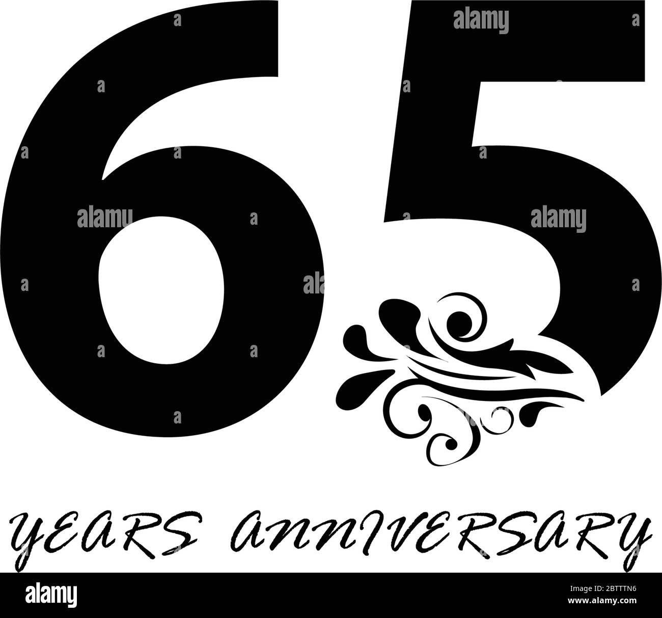 65 years anniversary vector, style for celebration, logo template Stock ...