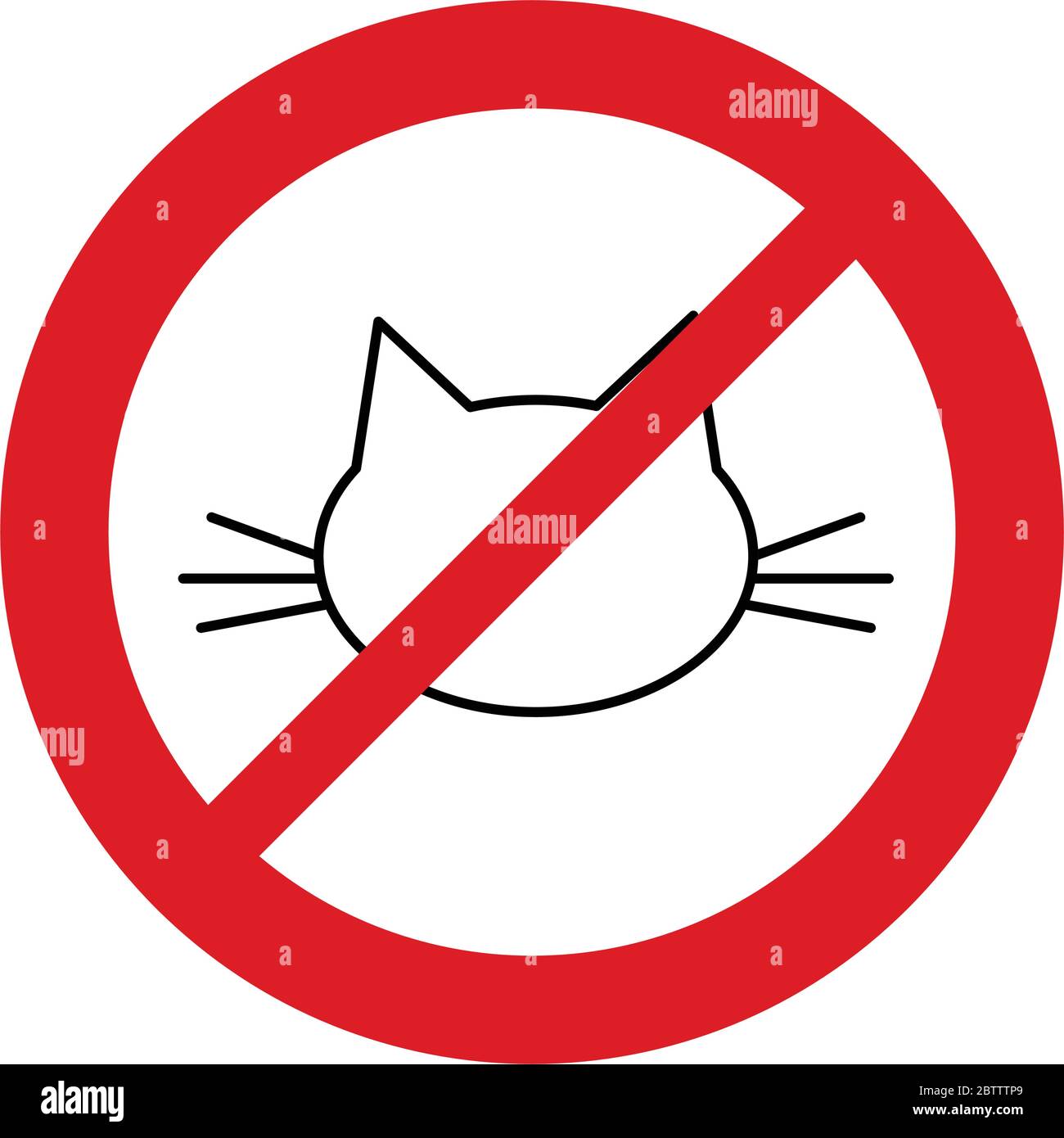 No cat icon prohibited sign. No animal icon. No pets sign Stock Vector ...