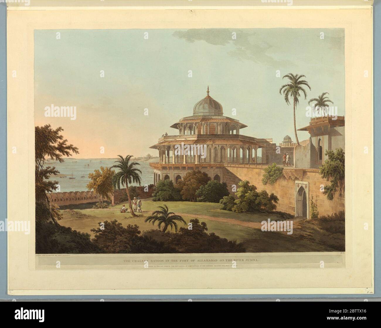 The Chalees Satoon in the Fort of Allahabad on the River Jumna from ...