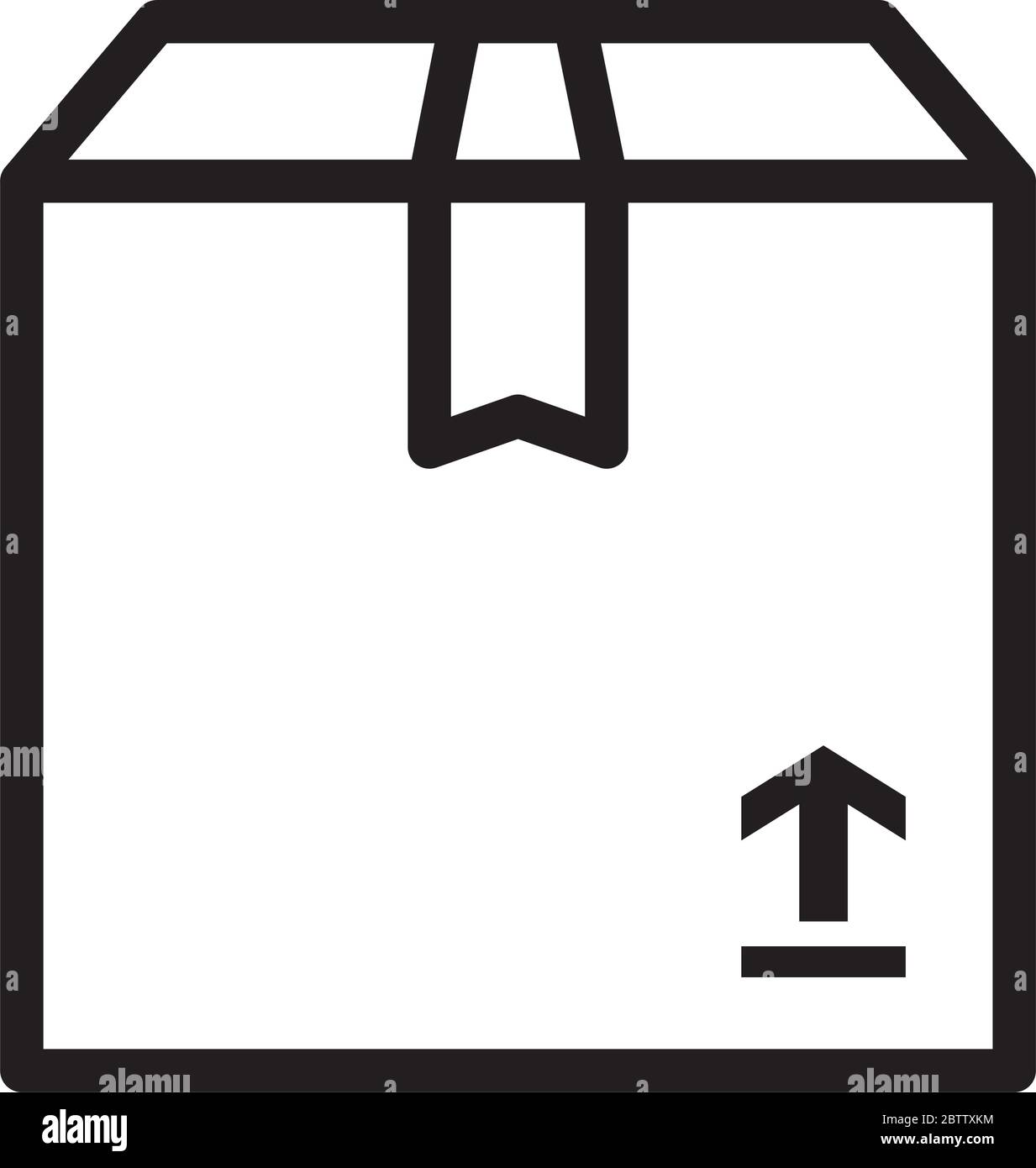 package box icon over white background, line style, vector illustration ...