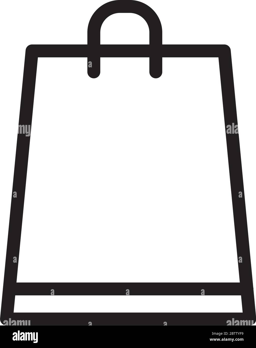 shopping bag icon over white background, line style, vector ...