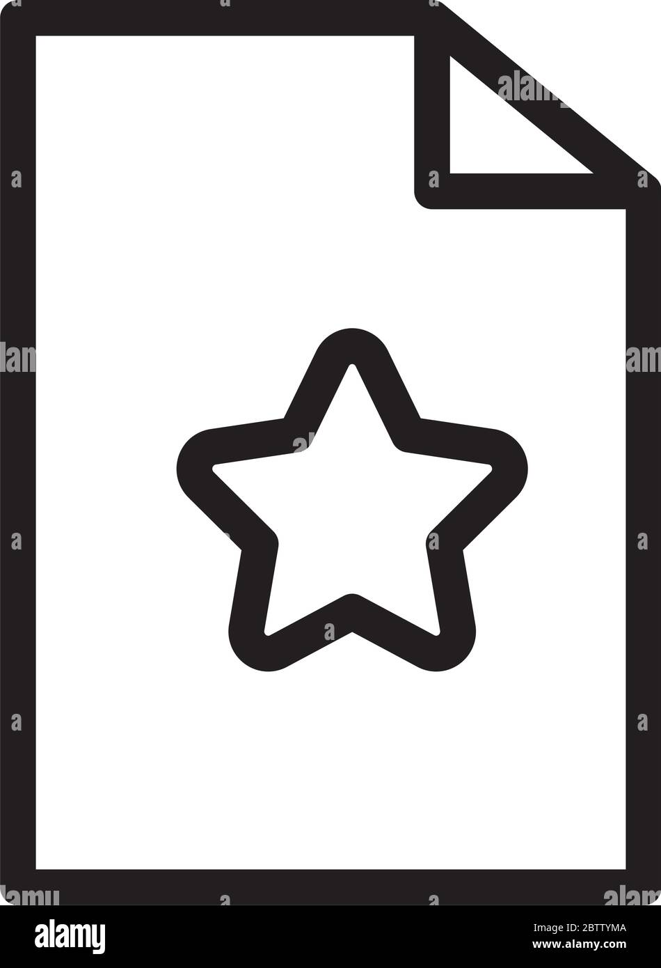 document with star icon over white background, line style, vector ...