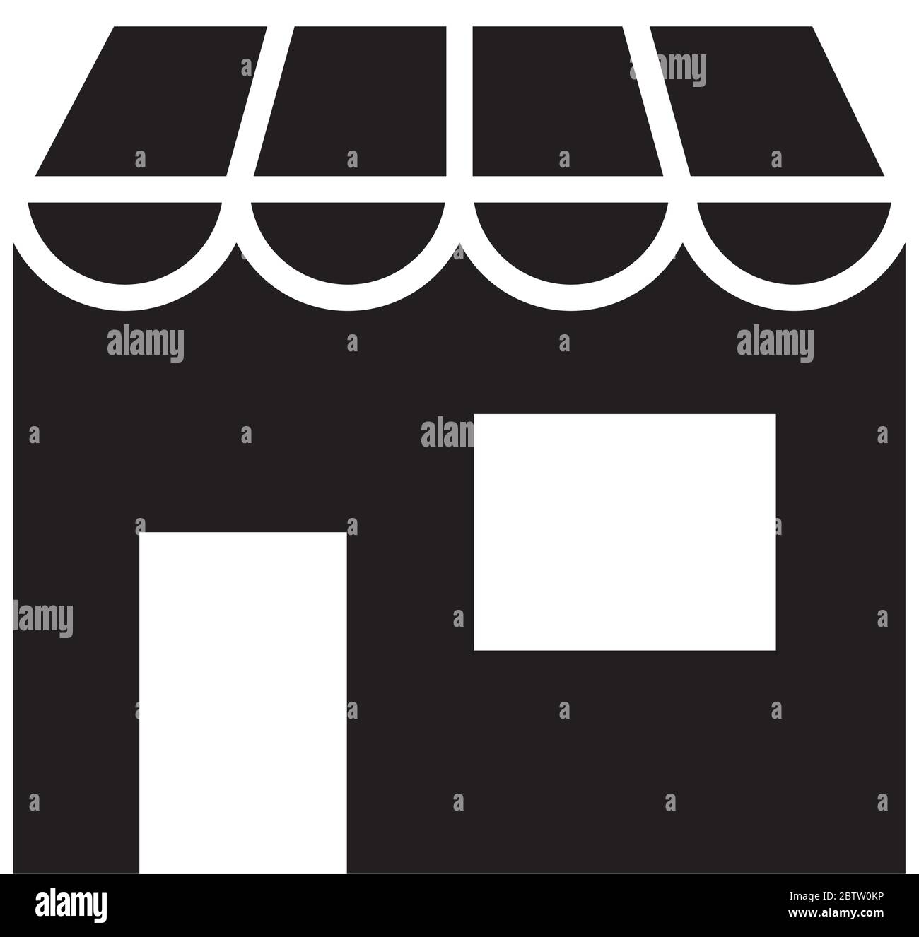 store icon over white background, silhouette style, vector illustration ...