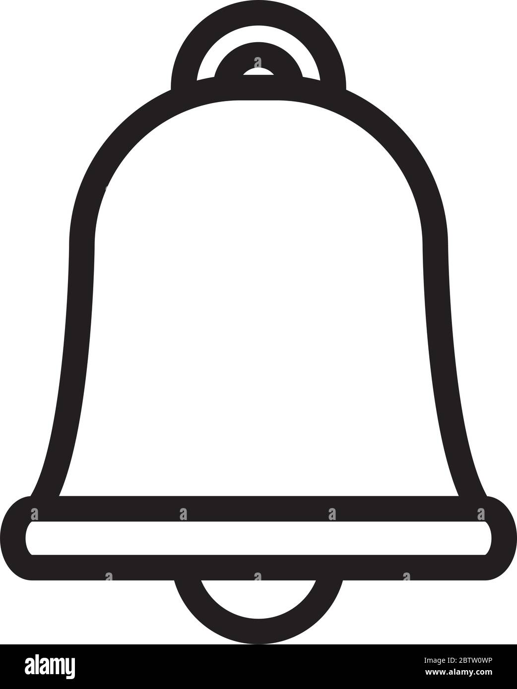 bell icon over white background, line style, vector illustration Stock ...