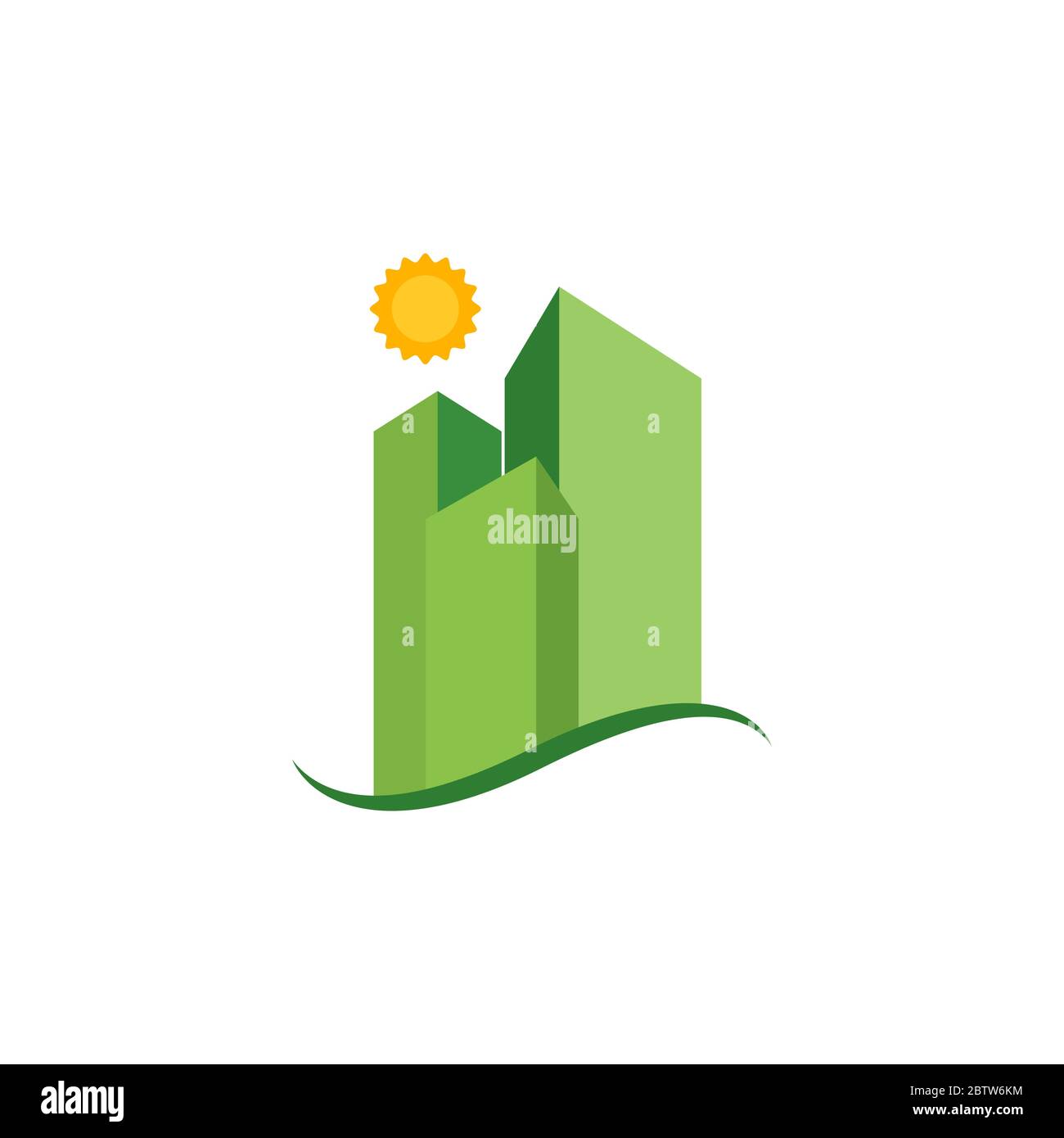 building with sun vector design template illustration Stock Vector ...