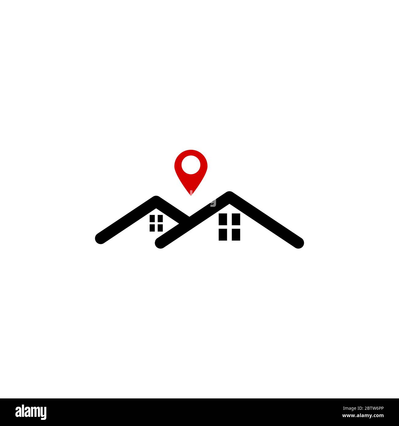 Map pointer house icon Stock Vector Images - Alamy