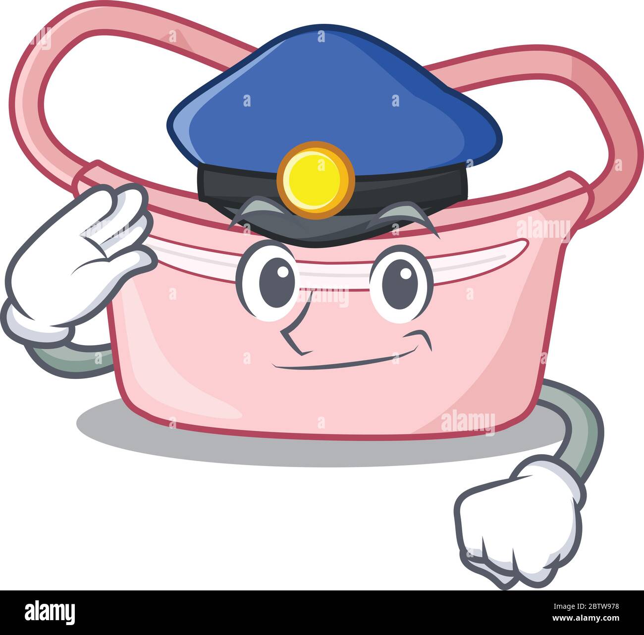Police officer cartoon drawing of women waist bag wearing a blue hat ...