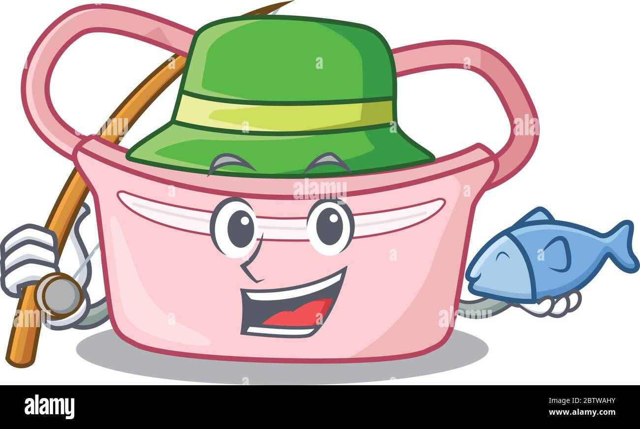 Cartoon design style of women waist bag goes to fishing Stock Vector ...