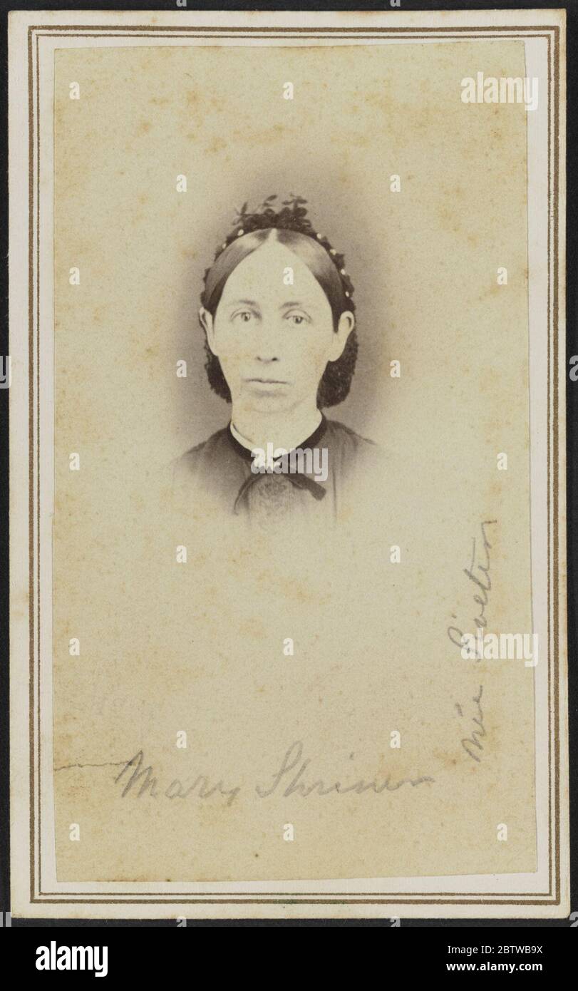 Cartedevisite portrait of Mary Shriner. Carte-de-visite of Mary Shriner ...