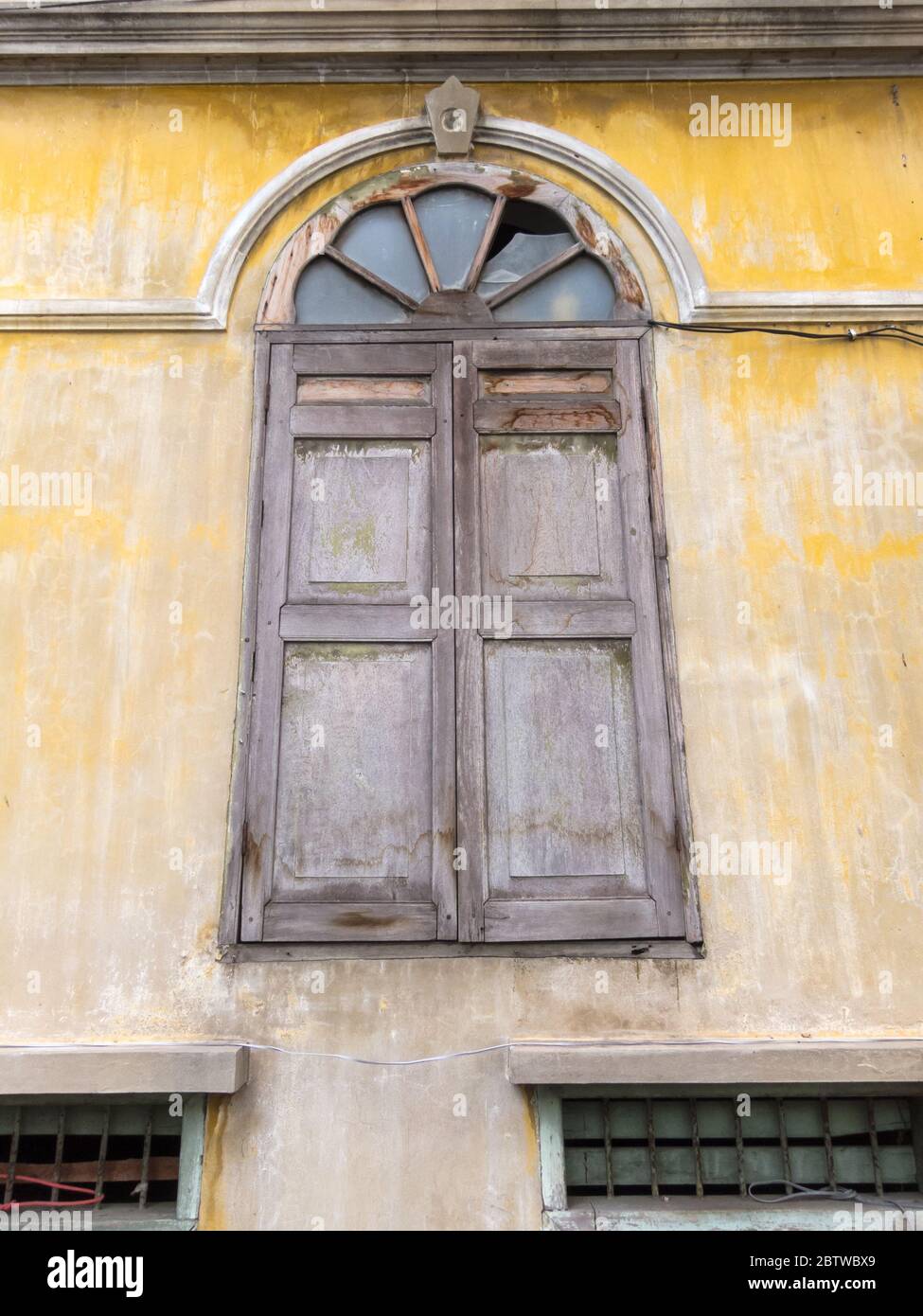 Wooden window style colonial style Stock Photo - Alamy