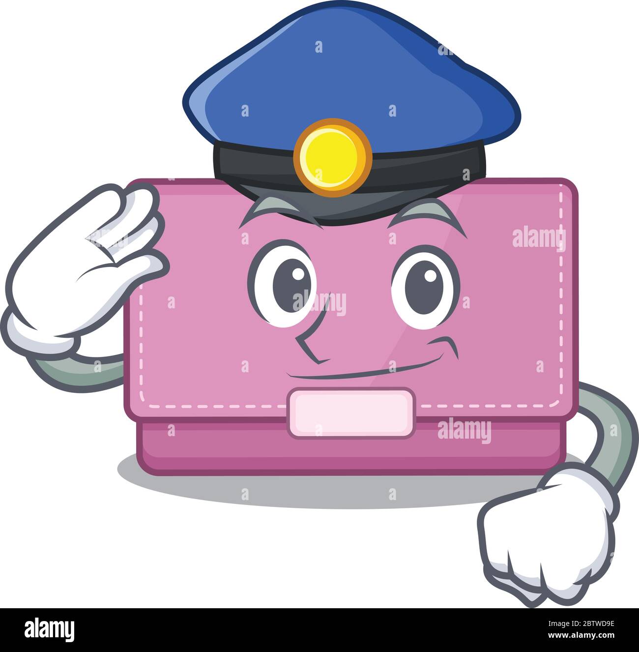 Police officer cartoon drawing of womens wallet wearing a blue hat ...