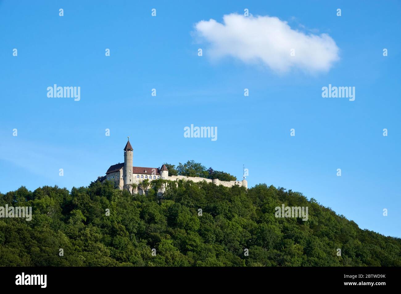 View of Teck Castle from the hill, Blue sky in summer.Owen, Germany Stock Photo - Alamy