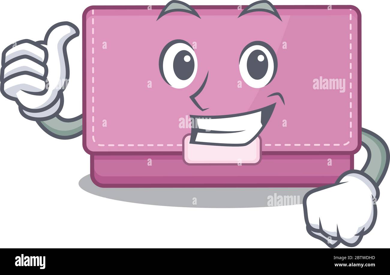 Womens wallet cartoon character design showing OK finger Stock Vector ...