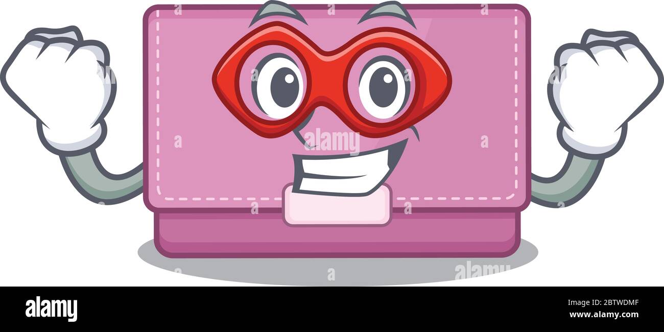 A cartoon drawing of womens wallet in a Super hero character Stock ...